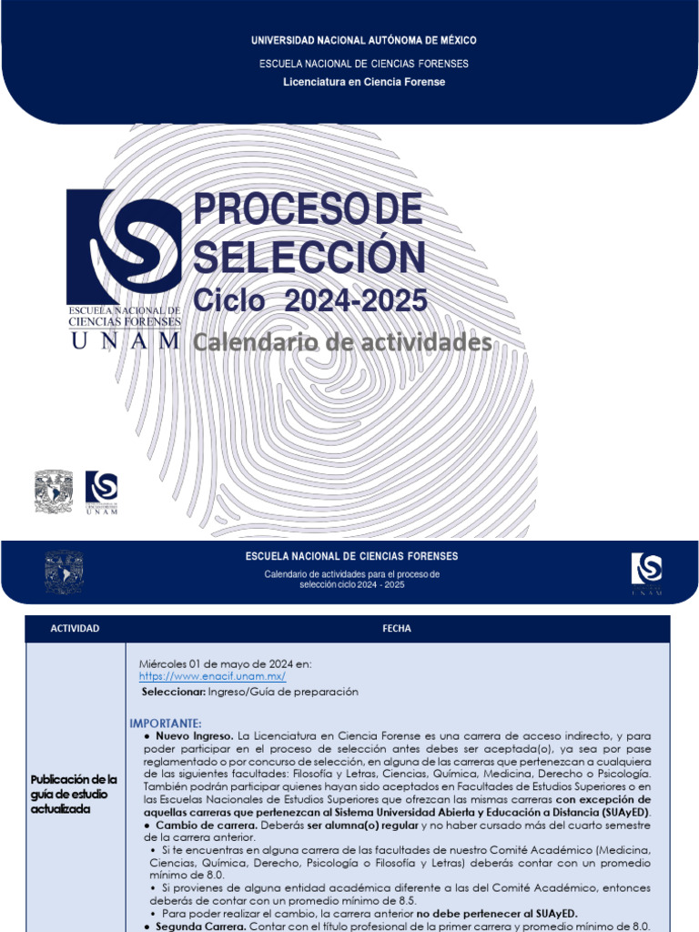 Calendario Selección Forense 2024-25 | PDF
