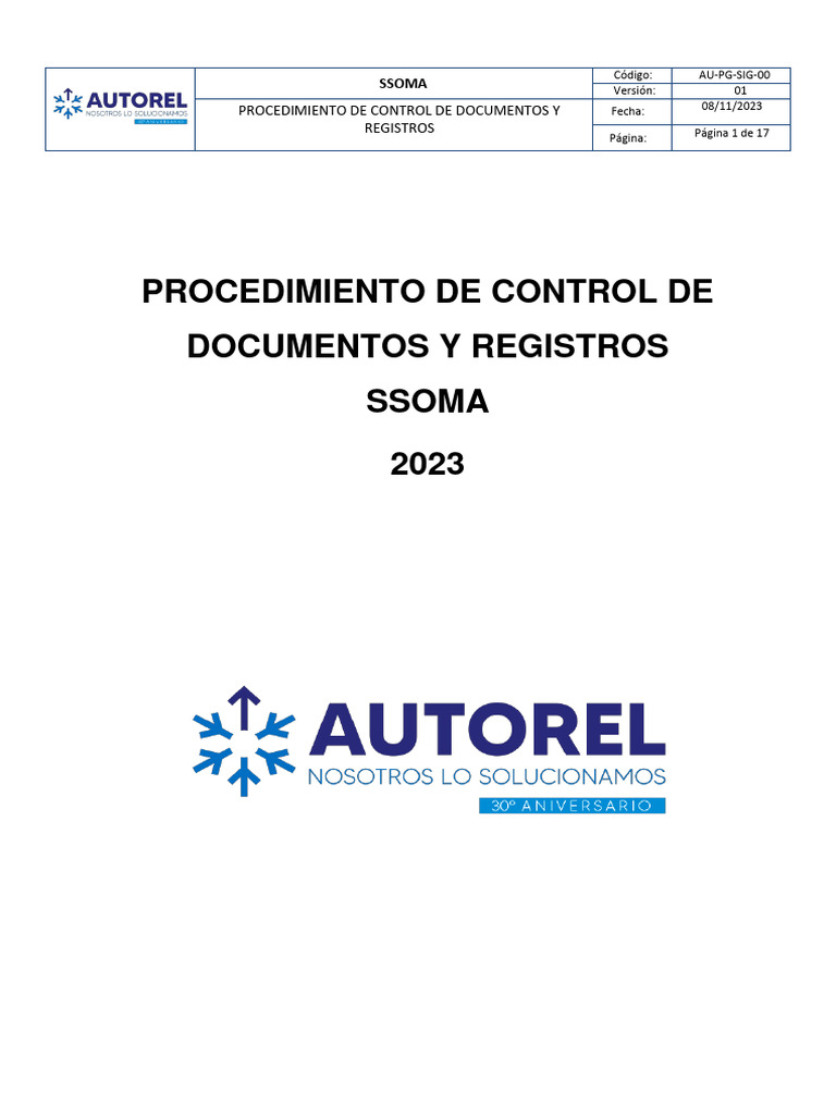 Procedimiento de Control de Documentos y Registros | PDF | Sistema de información geográfica ...
