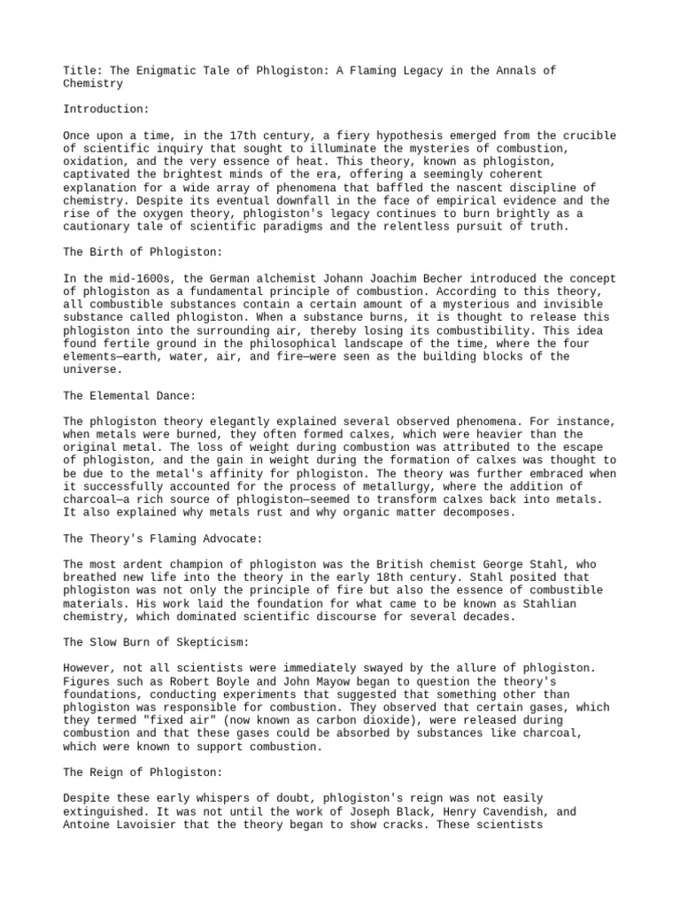 Phlog | PDF | Chemistry | Physical Sciences