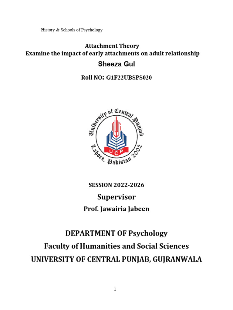 Sheeza | PDF | Attachment Theory | Developmental Psychology