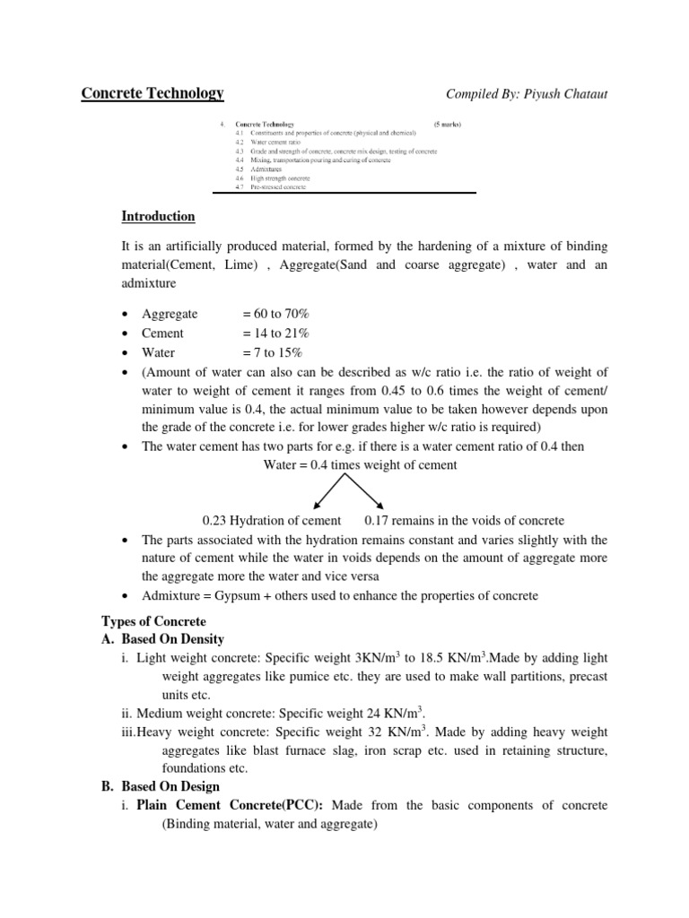 Concrete Technology Note 2081 Jestha 27 1 | PDF | Concrete | Reinforced ...