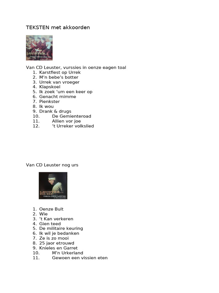 Liedteksten Met Akkoorden | PDF
