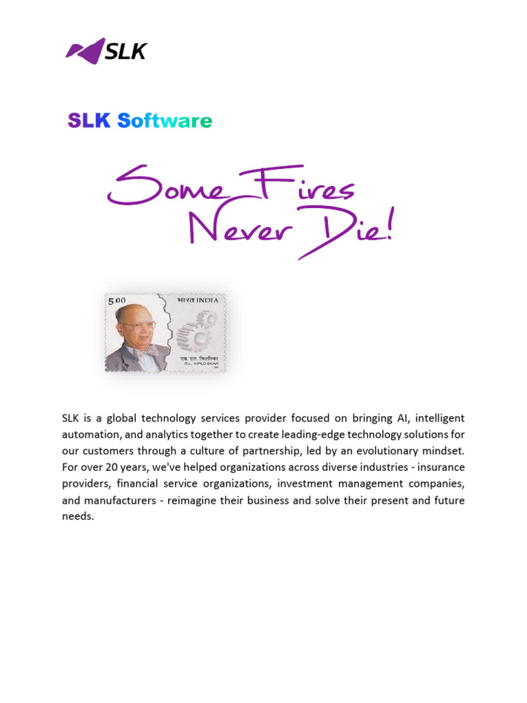About SLK | PDF | Innovation | Automation
