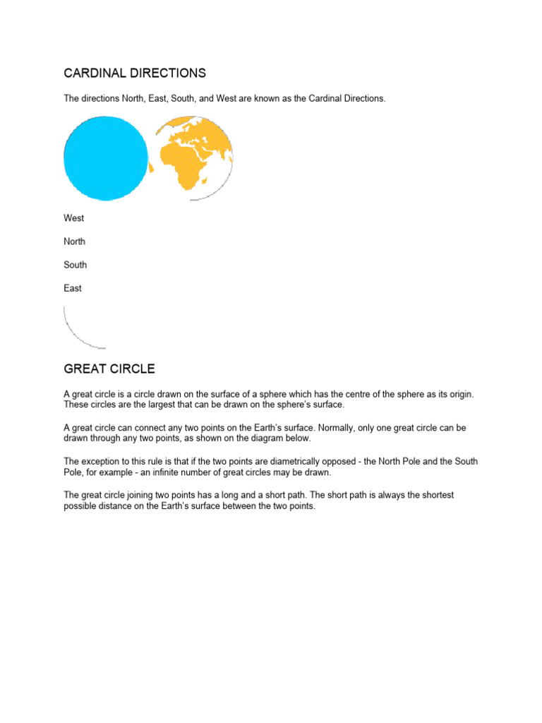 Cardinal Directions | PDF