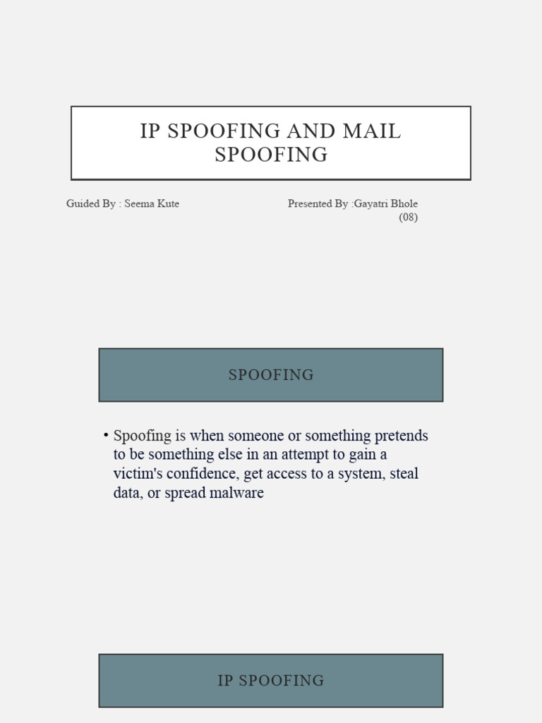 Ip Spoofing and Mail Spoofing | PDF | Computer Network Security ...