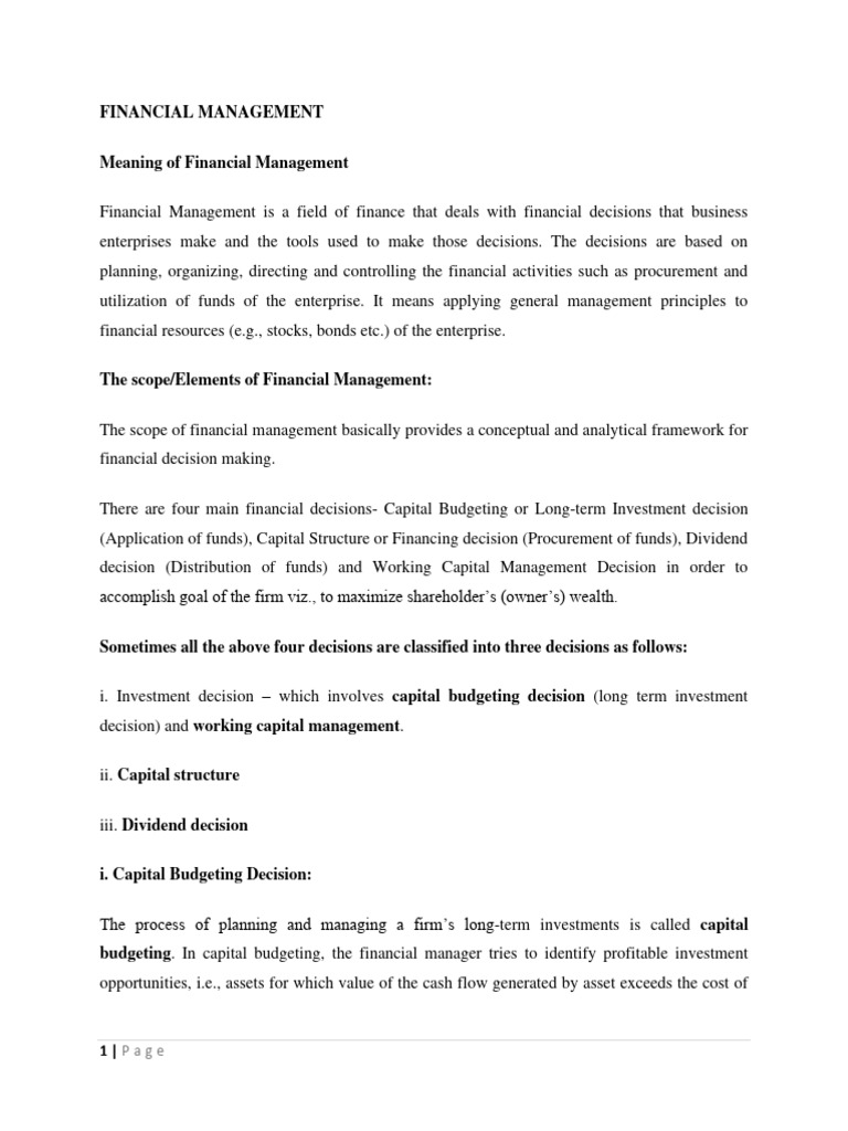 Financial Management Essentials Explained | PDF | Capital Structure ...