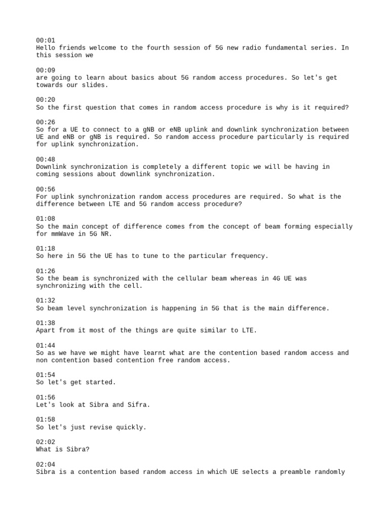 RACH Procedure 5G | PDF | Computer Engineering | Wireless