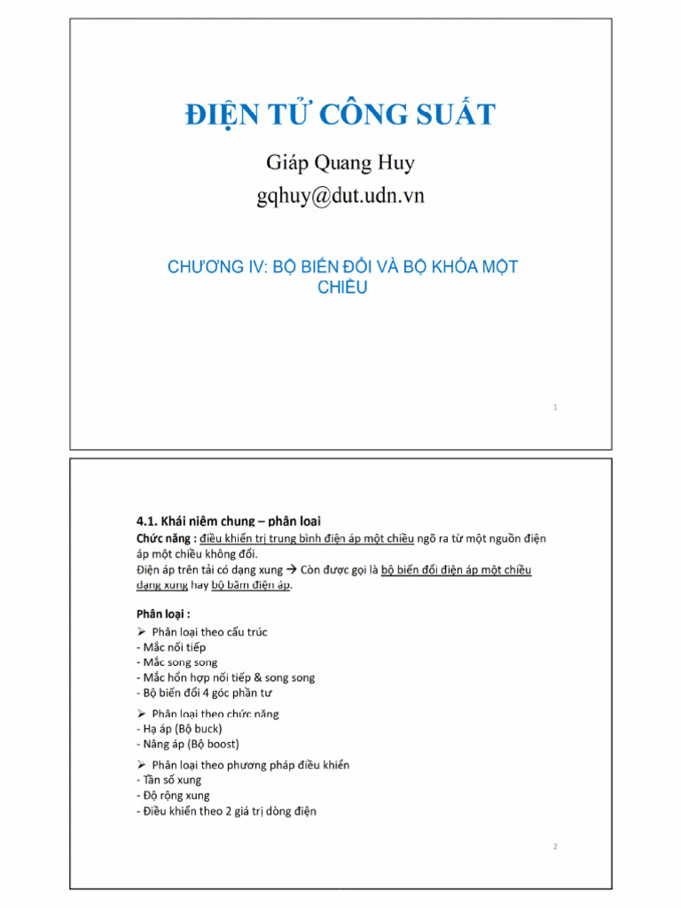 Dien Tu Cong Suat Giap Quang Huy CH IV - BBD DC | PDF