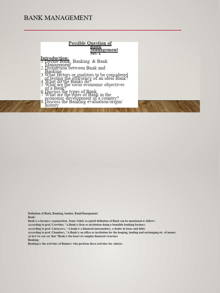 Introduction To Bank Management | PDF | Banks | Money