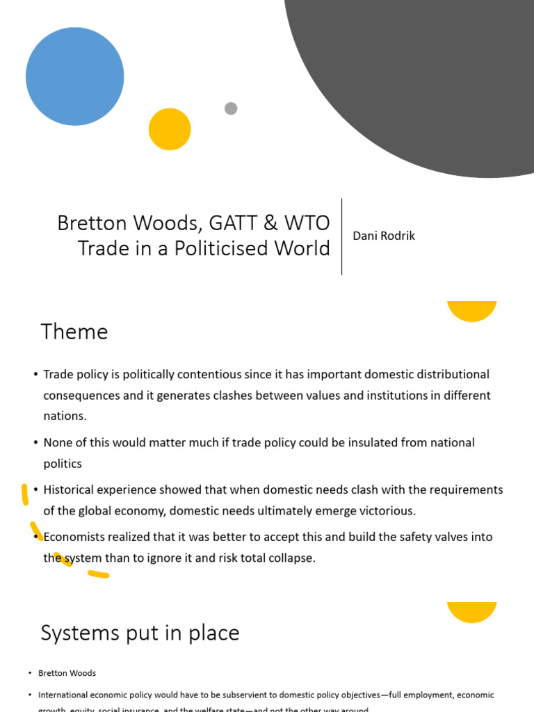 Bretton Woods, GATT and WTO - Dani Rodrik | PDF | World Trade ...