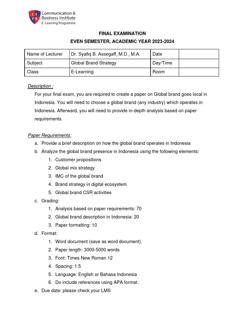 Global Brand Strategy Pdf