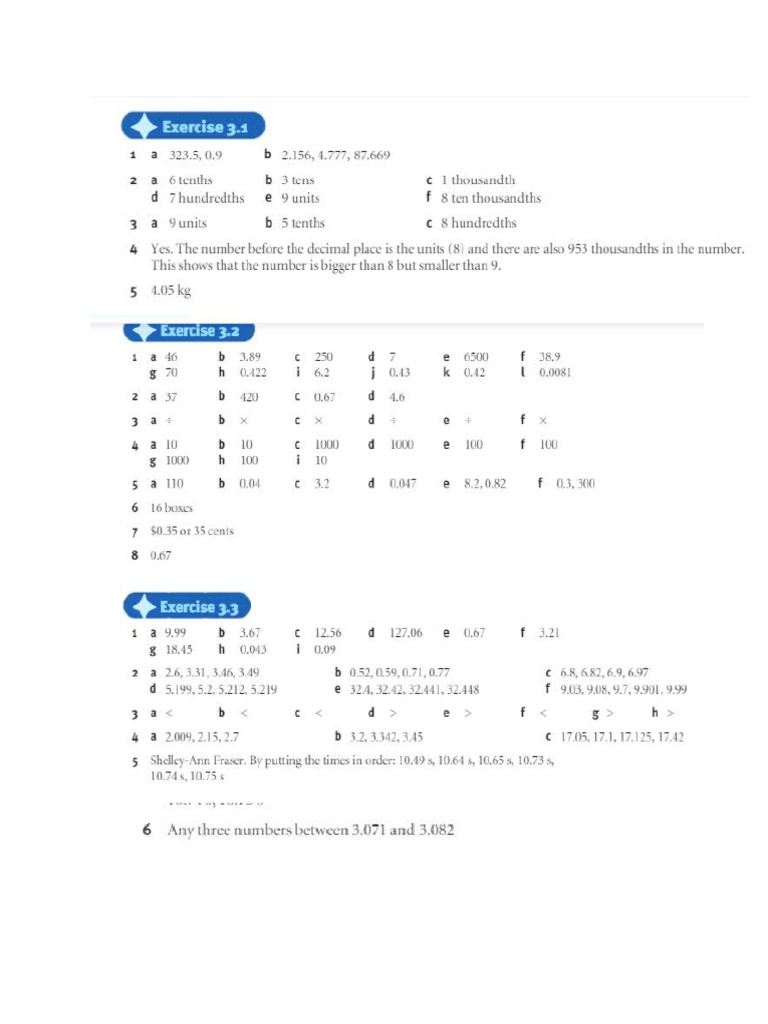 Chapter 3 Rounding Answers | PDF