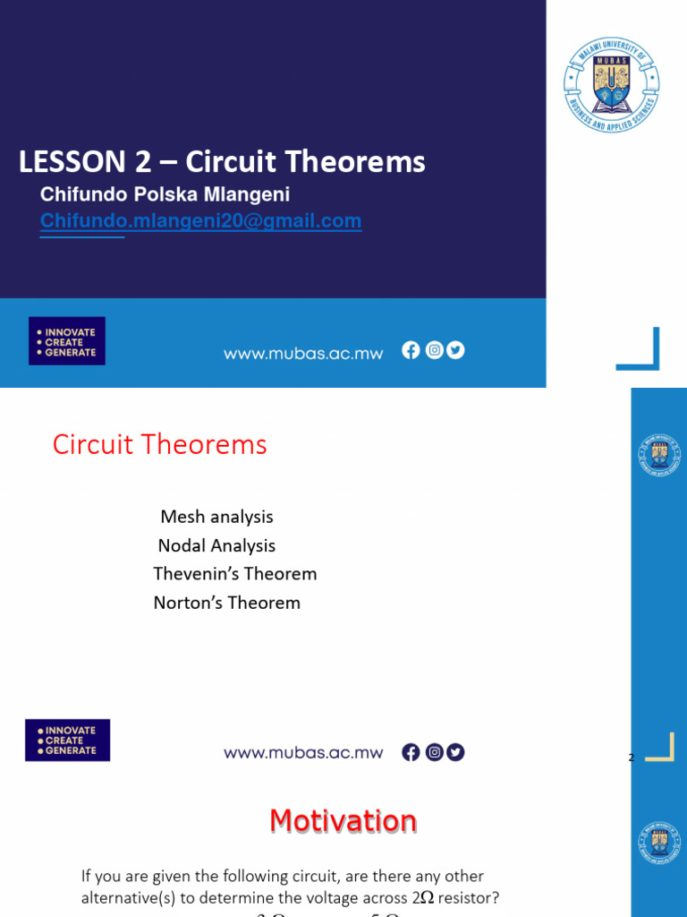 Lesson 2 | PDF | Electrical Network | Electromagnetism