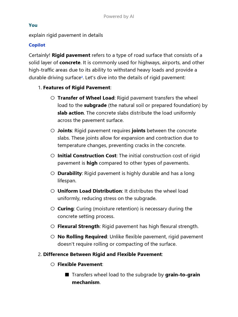Explain Rigid Pavement in Details | PDF | Road Surface | Concrete