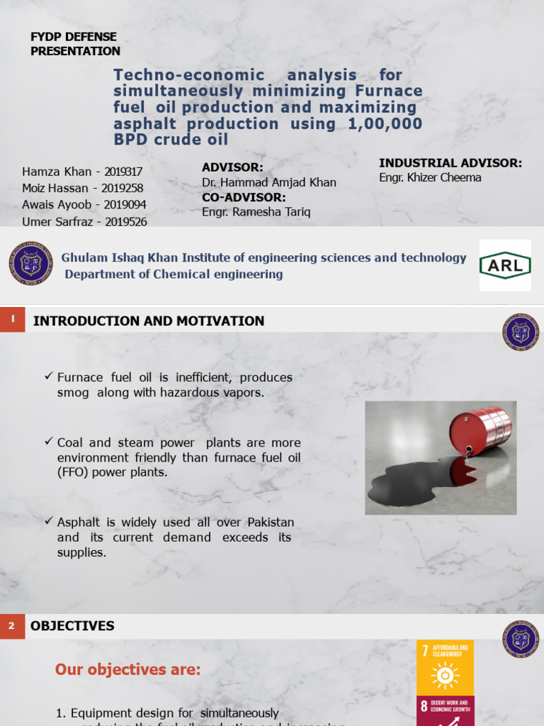 Title Defense Final Presentation (FYDP) | PDF | Distillation | Fuel Oil