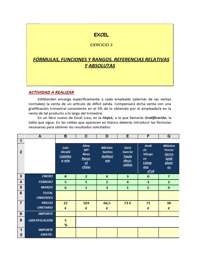 FORMULAS Y FUNCIONES CON EXCEL | PDF | Hoja de cálculo | Ciencias de la Computación