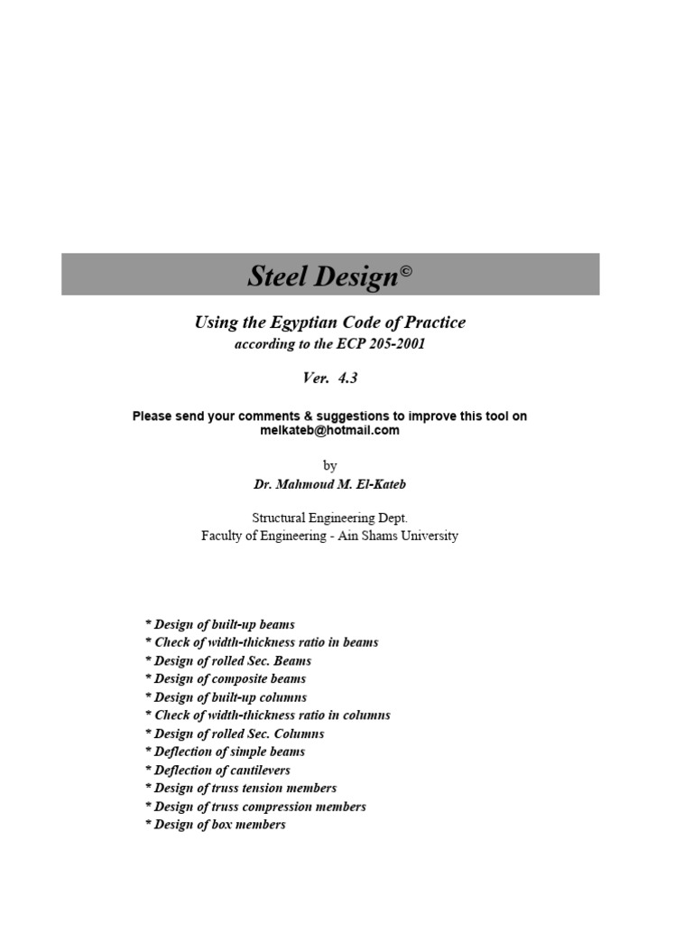 Steel Design | PDF | Beam (Structure) | Truss