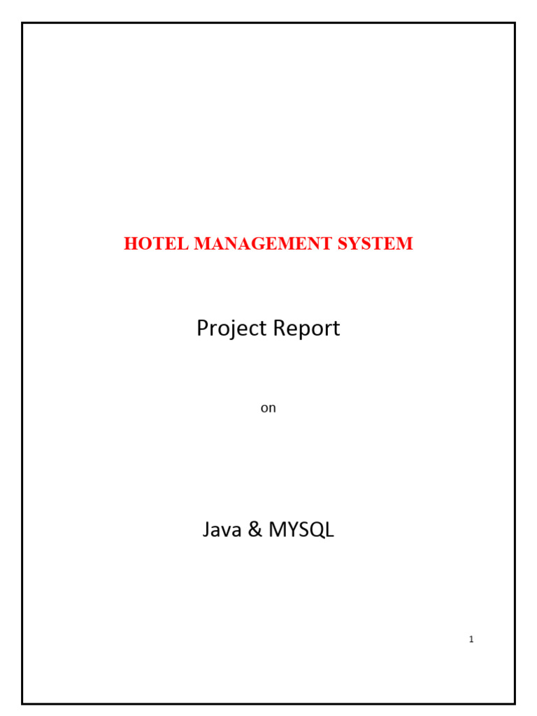 HOTEL Management System | PDF | Unified Modeling Language | Conceptual Model