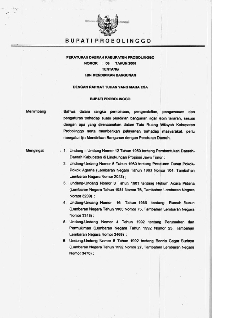 PD.-NO.-06-TAHUN-2005-TENTANG-IJIN-MENDIRIKAN-BANGUNAN | PDF