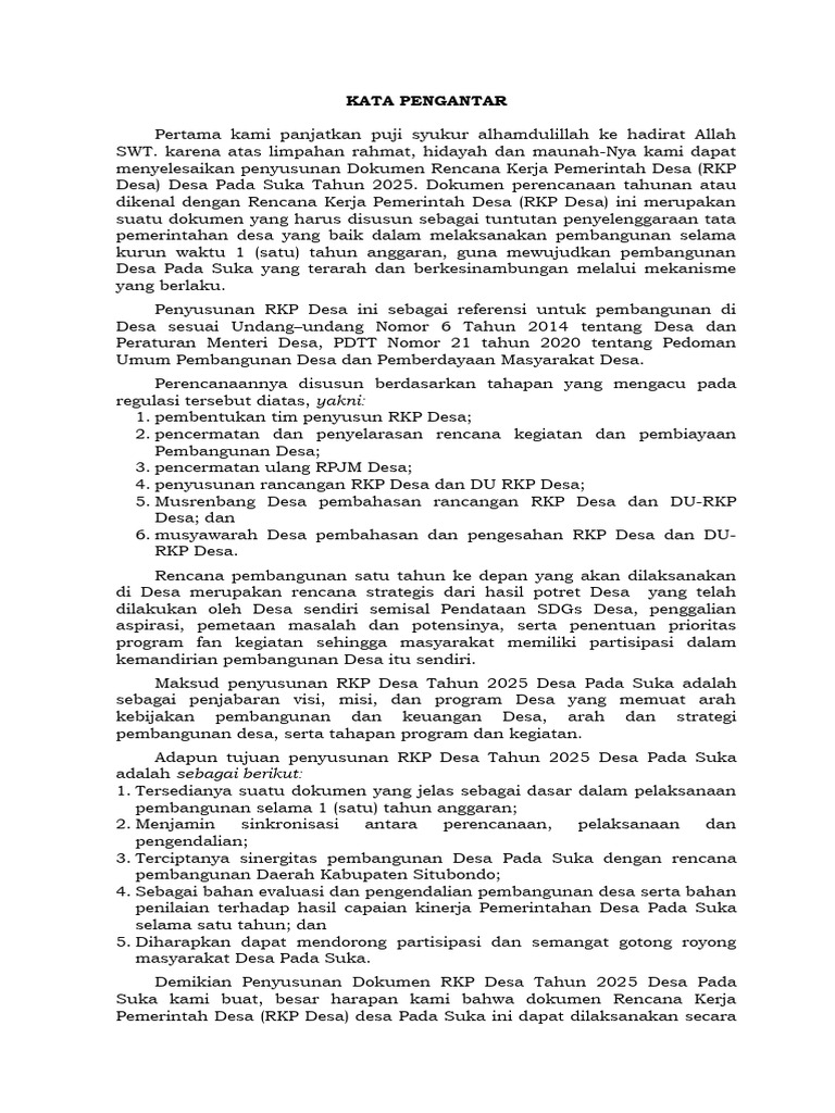RKP Desa 2025: Dokumen Perencanaan Pembangunan | PDF | Seni