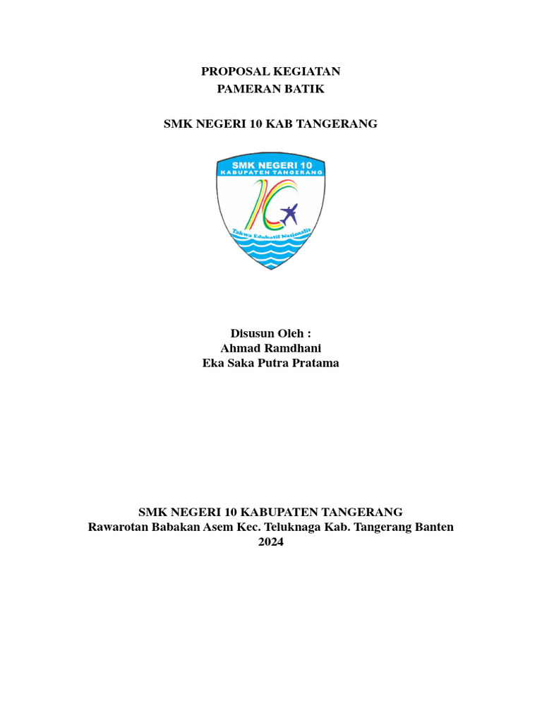 Pameran Batik SMK Negeri 10 Tangerang | PDF