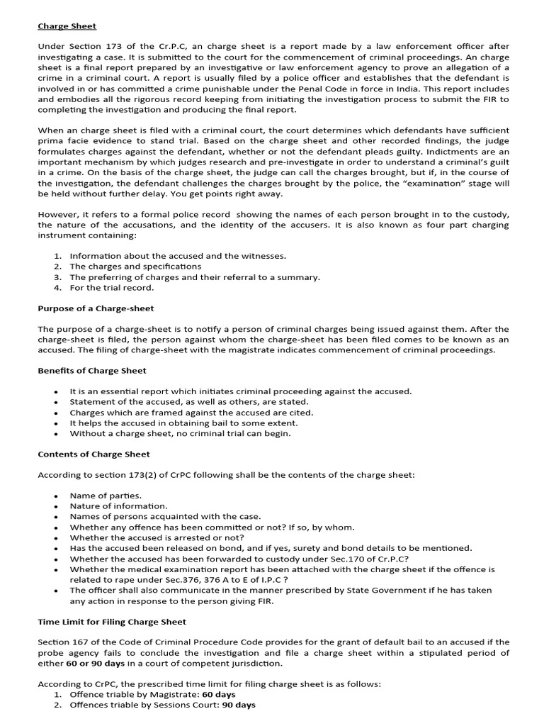 Chargesheet | PDF | Bail | Criminal Procedure In South Africa