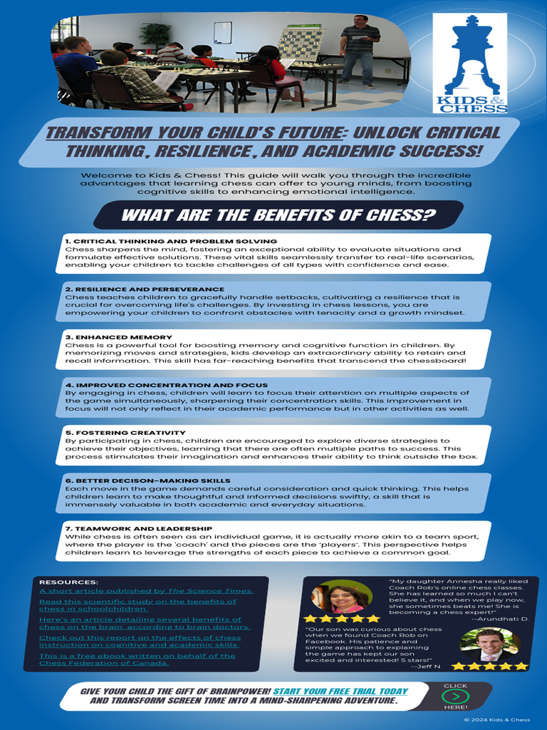 Chess Benefits For Kids | PDF | Psychological Resilience | Thought