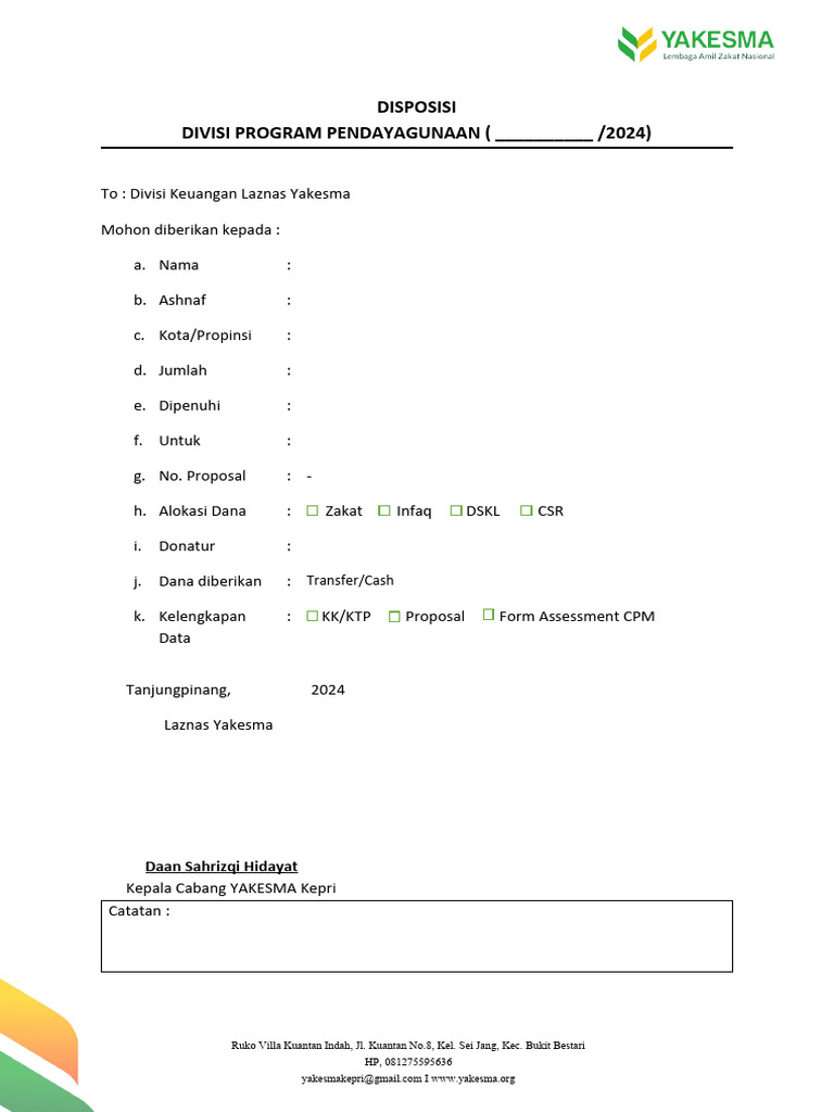 Form Disposisi (Edit 2024) FIX | PDF