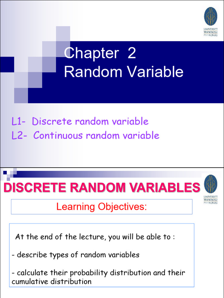 Chapter 2_ Random Variable_L1_Jan 2024 | Download Free PDF | Probability Distribution | Random ...
