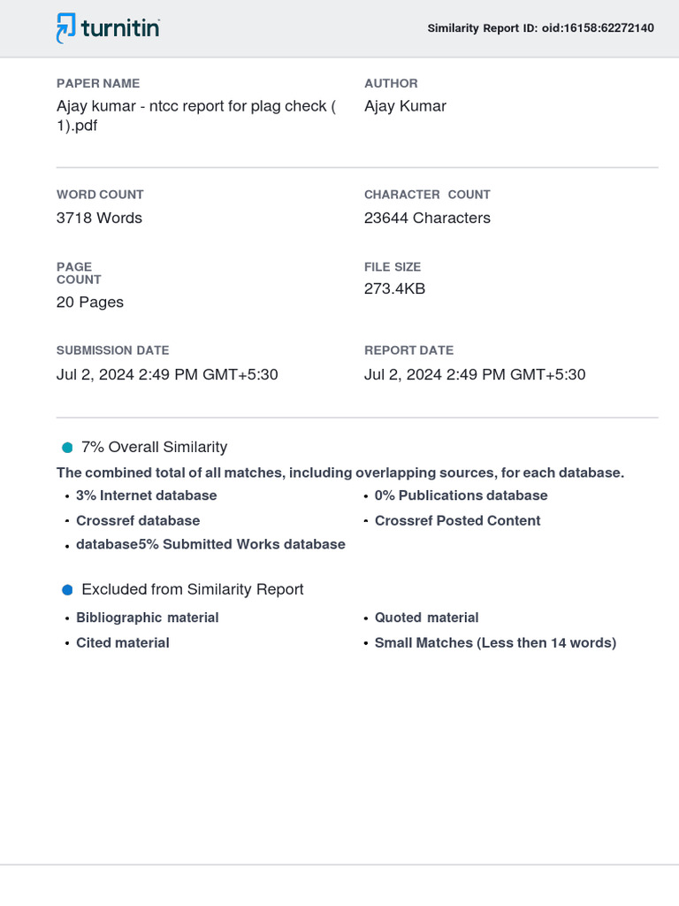 Ajay Kumar - NTCC Report For Plag Check (1) .PDF Ajay Kumar: Paper Name Author | PDF | Computing ...