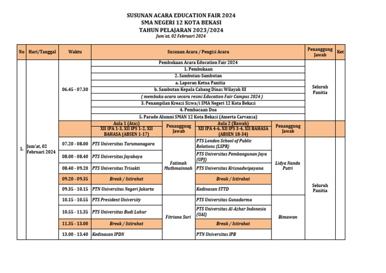 Rundown Edufair 2024 | PDF