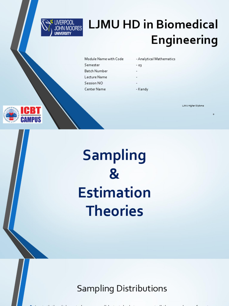 Sampling & Estimation Theories Guide | PDF | Standard Deviation ...
