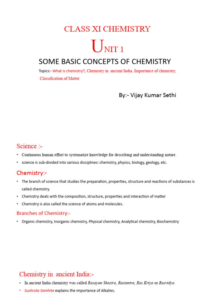 Class 11 Chapter 1 Basic Concepts of Chemistry | PDF | Mole (Unit ...
