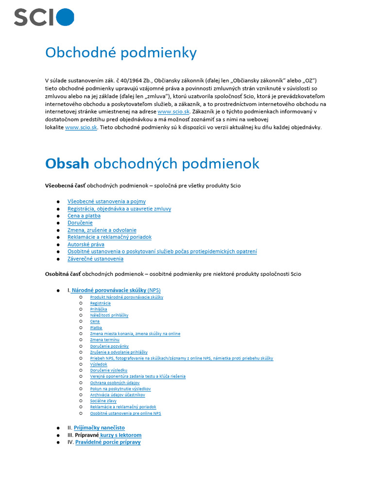 Obchodne Podmienky | PDF