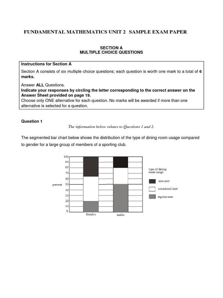 Fundamental Mathematics Sample Exam | PDF | Standard Score | Ordinary ...