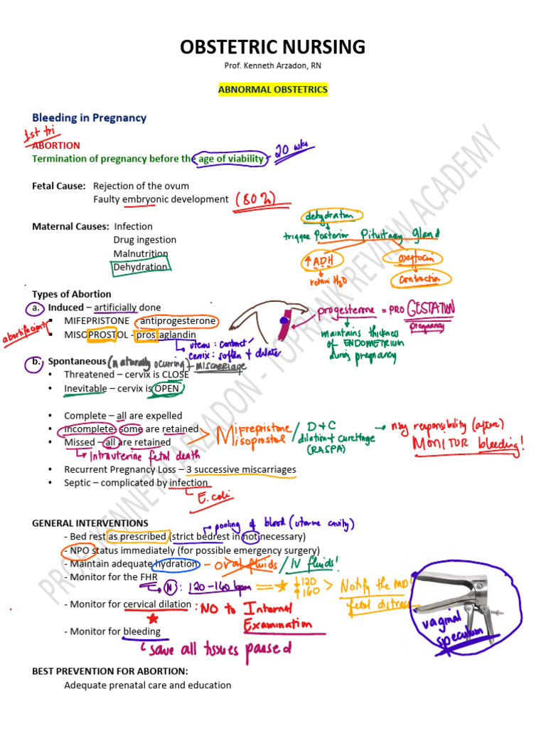 Obstetric Nursing: Bleeding in Pregnancy | PDF | Miscarriage | Pregnancy