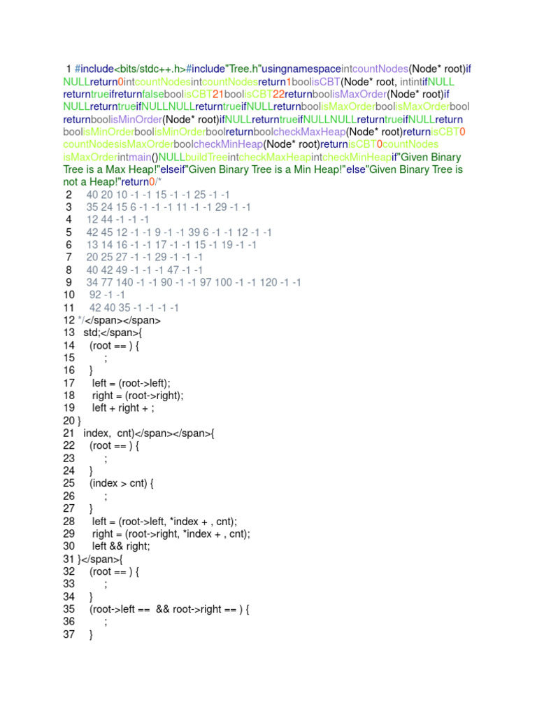 Lecture-075 3 Is Binary Tree Heap - CPP | PDF