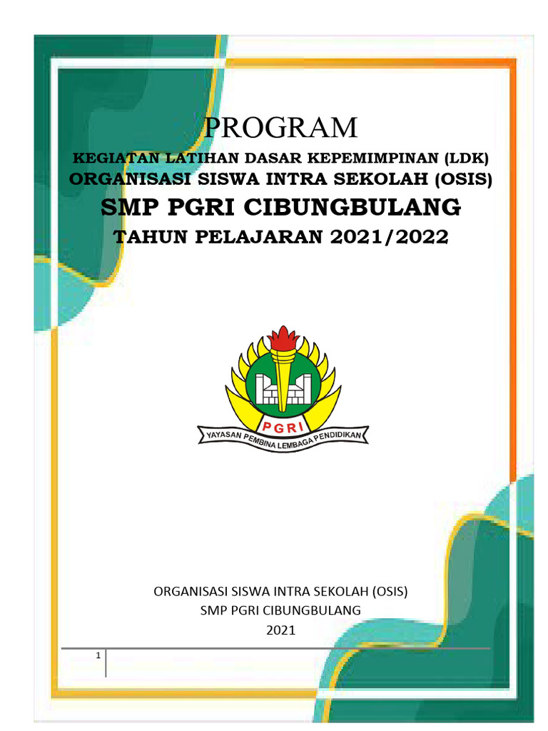 LDK OSIS SMP PGRI Cibungbulang 2021 | PDF