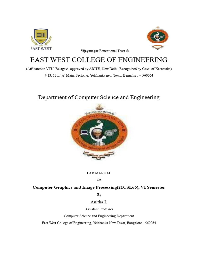 CG&IP LAB Manual (21CSL66) Updated | PDF | Computer Vision | Graphics