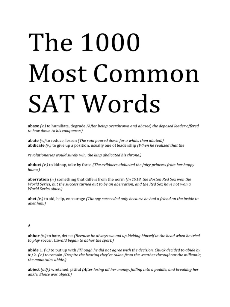 Sat Vocab | PDF
