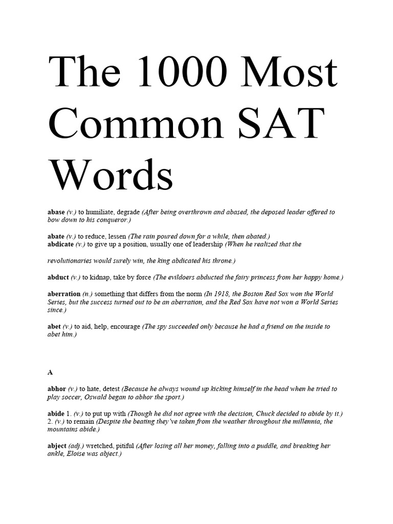 Sat Vocab | PDF | Greed