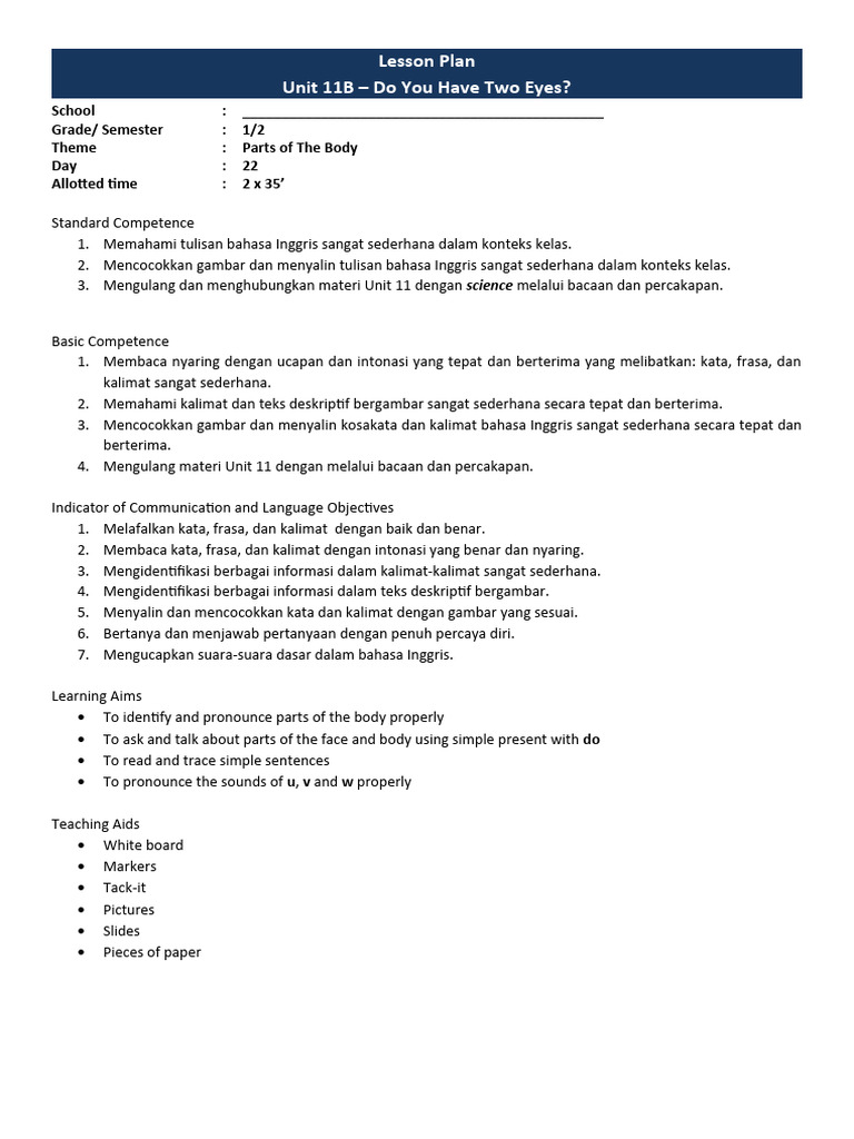 Lesson Plan Unit 11b | Download Free PDF | Human Communication | Linguistics