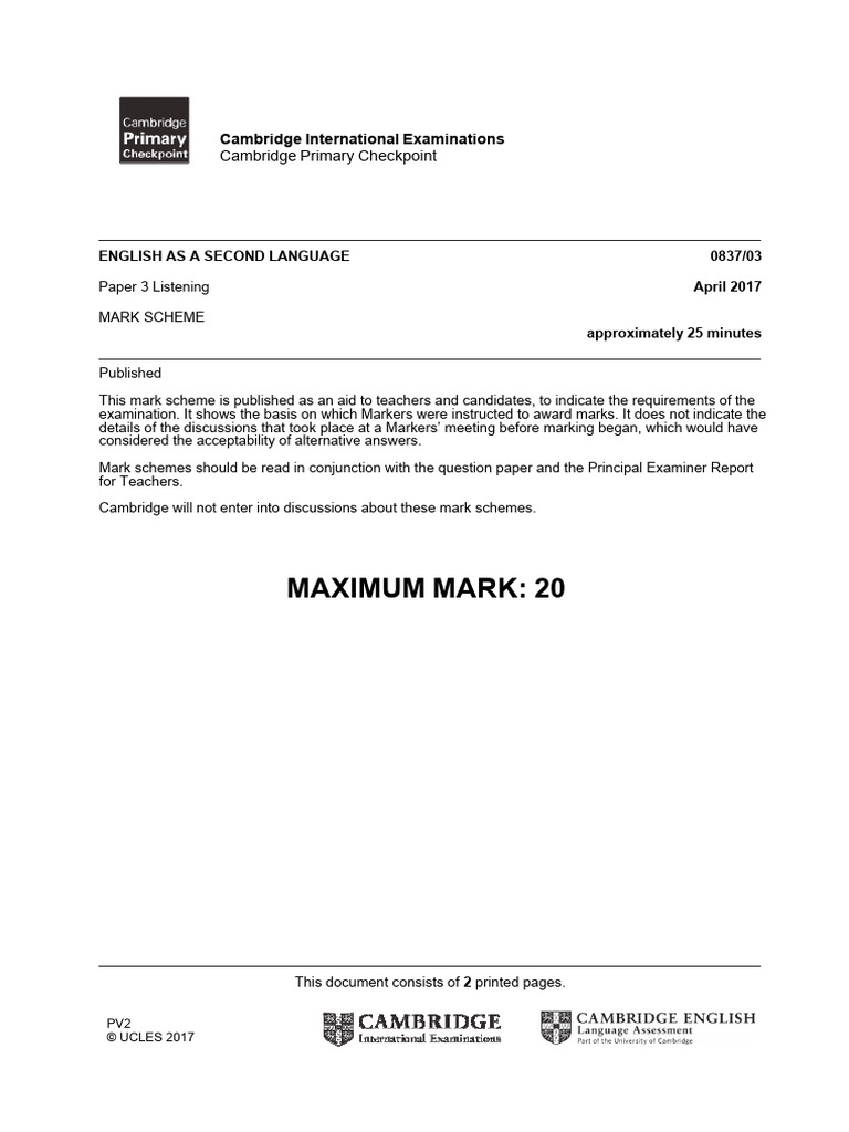 Paper 3 Mark Scheme | PDF