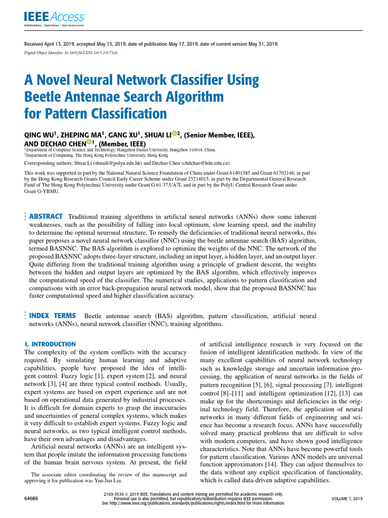 A Novel Neural Network Classifier Using Pdf Artificial Neural Network Machine Learning