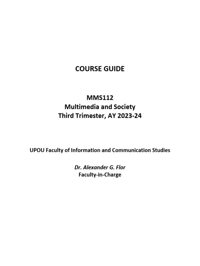 MMS 112 CourseGuide | PDF | Multimedia | Artificial Intelligence