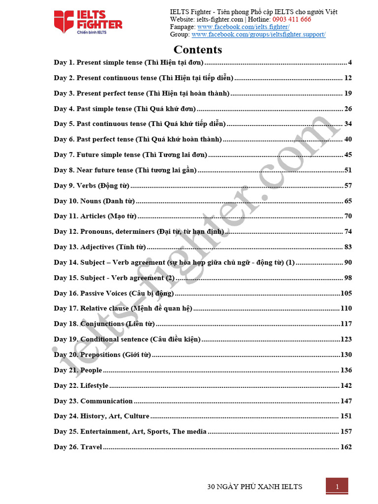 30 Ngày PH Xanh IELTS - IELTS Fighter | PDF