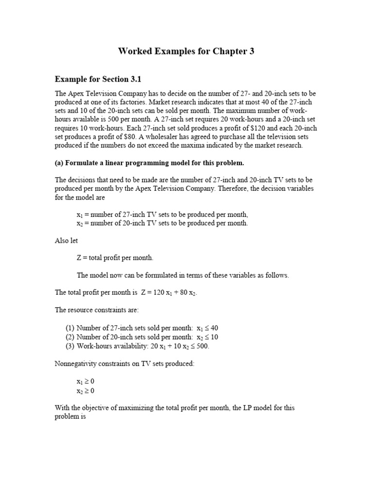 Worked Examples For Chapter 3 Example Fo | PDF | Mathematical ...