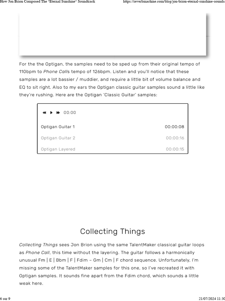 How Jon Brion Composed The - Eternal Sunshine - Soundtrack-6 | PDF