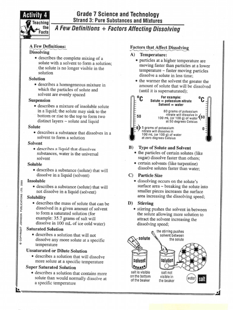 Factors Affecting Dissolving Review | PDF