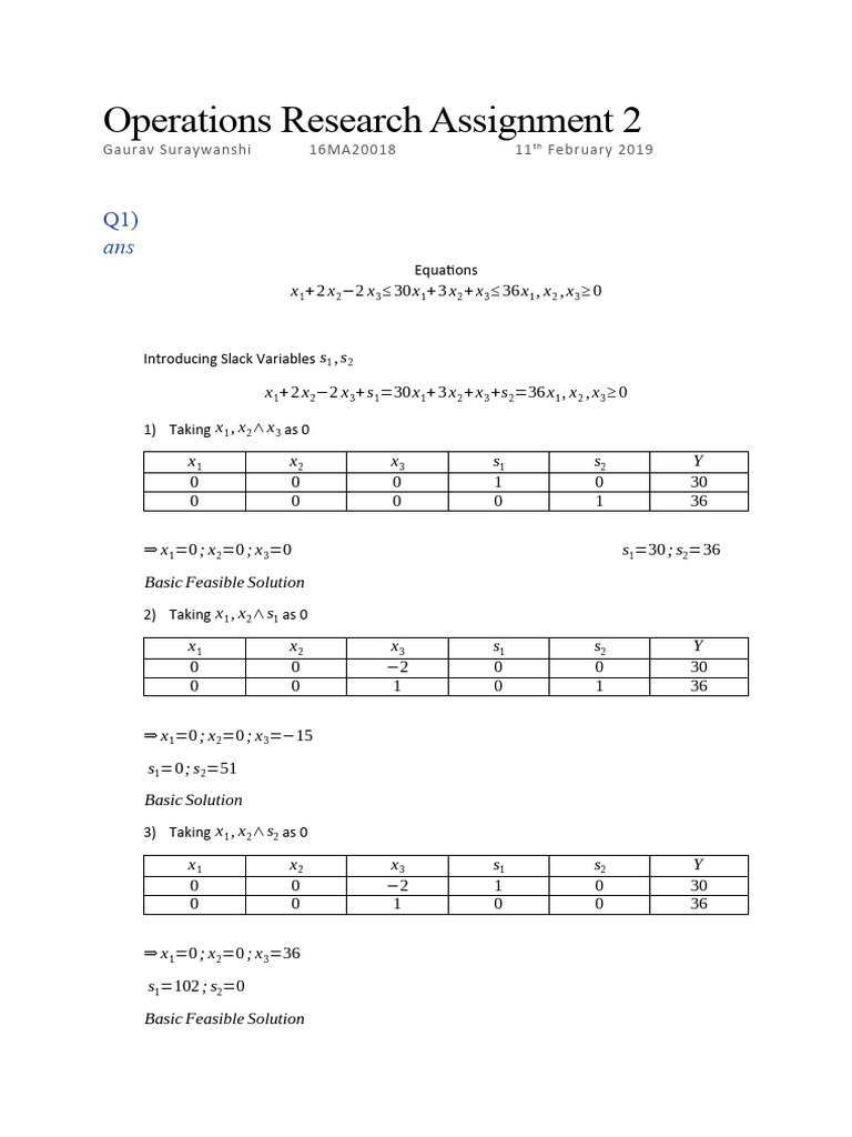 Operations Research Assignment 2 | PDF | Mathematical Analysis | Computational Science